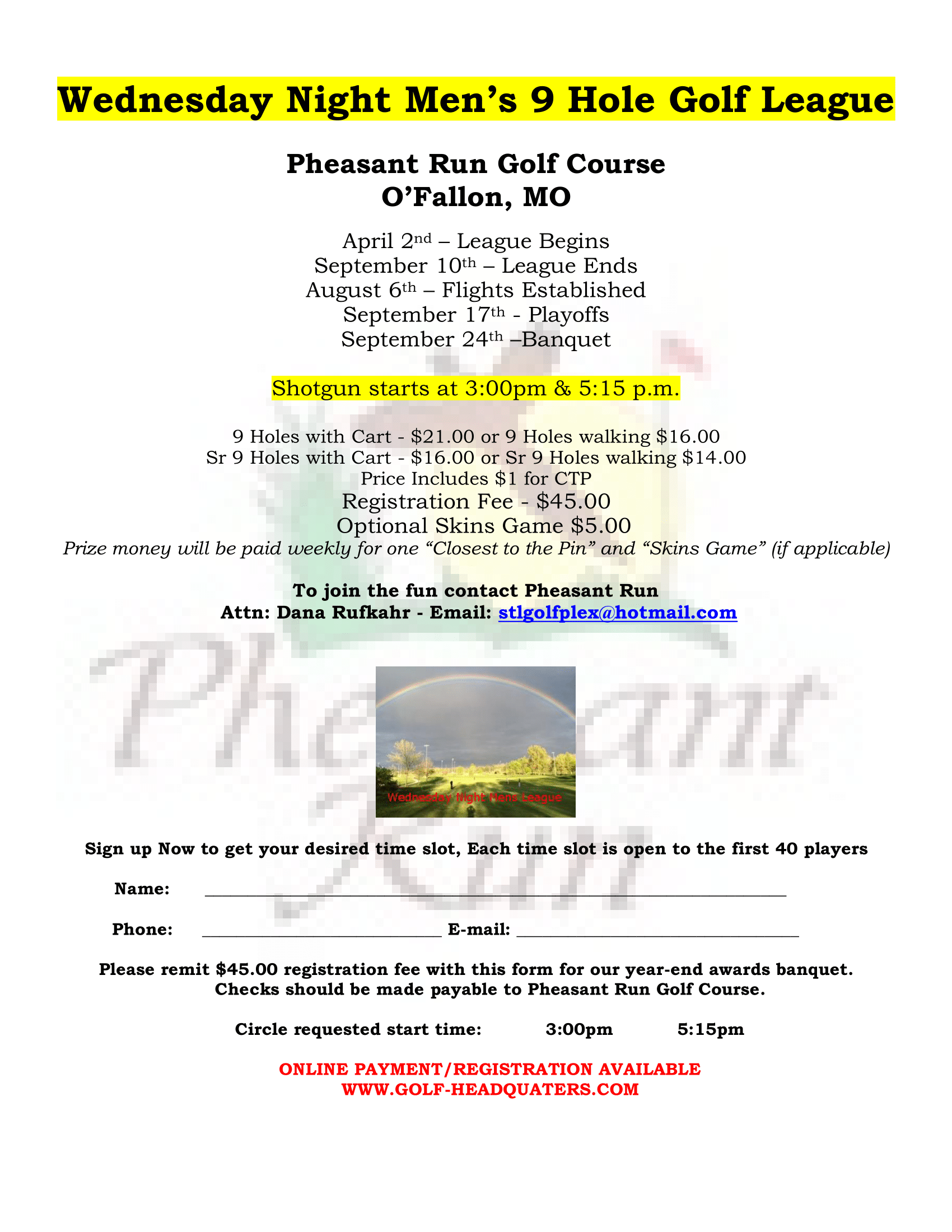 Leagues - Pheasant Run Golf Course
